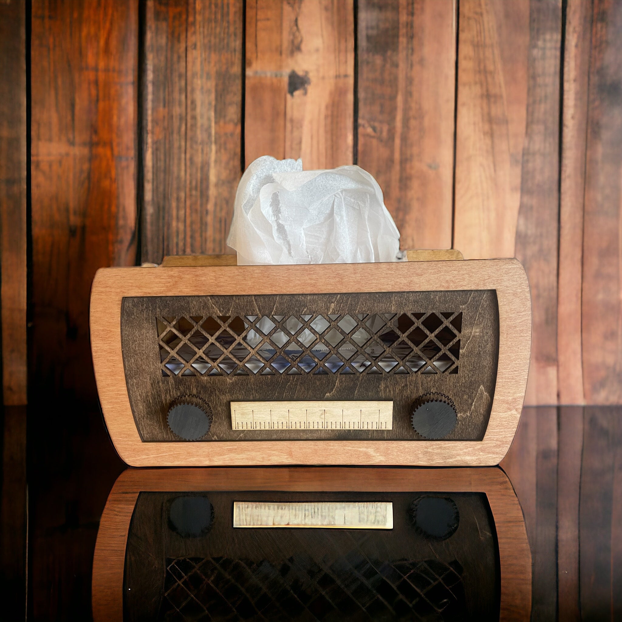 Vintage Radio Tissue Box | Wood'N Sass